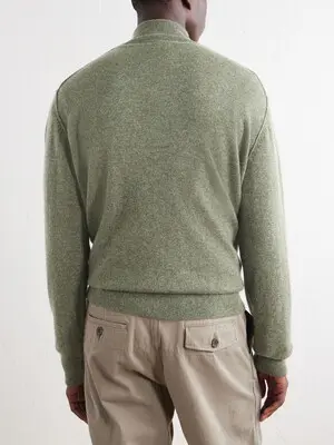 GHIAIA Cashmere Half-zip Sweater - Green