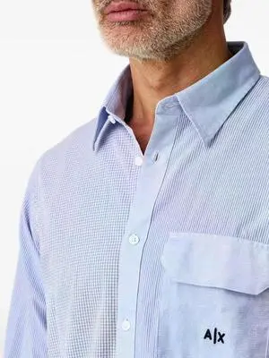 Armani Exchange Logo-embroidered Patchwork Shirt