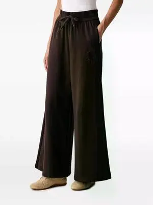 Armani Exchange Logo-embroidered Wide-leg Track Pants - Brown