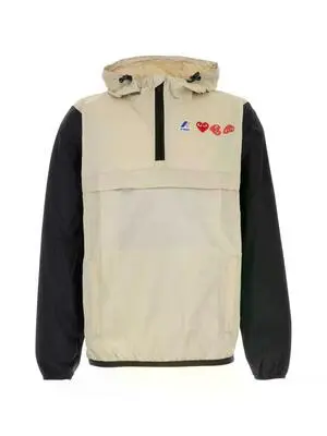 Play Comme Des Garcon X K-way Logo-print Hooded Jacket - Neutrals