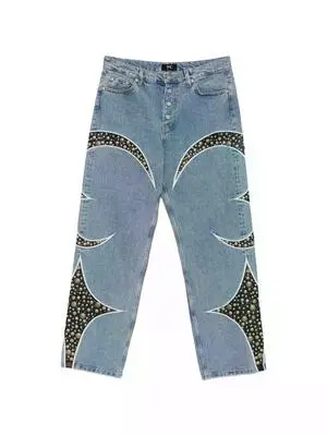 THUG CLUB Studded Straight-leg Jeans - Blue