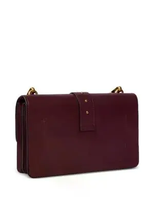 Pinko Medium Love One Leather Handbag With New Buckle - Red