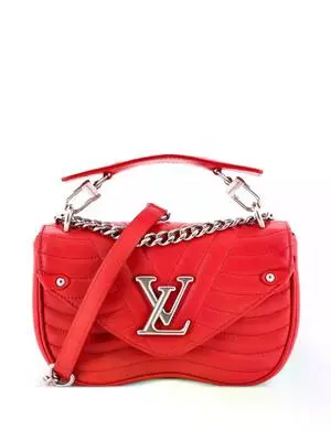 LOUIS VUITTON New Wave Chain Bag Quilted Leather Pm Shoulder Bag - Red
