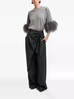 16Arlington Teodora Feather-trim T-shirt