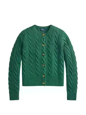 Polo Ralph Lauren Cable-knit Embroidered-logo Cardigan