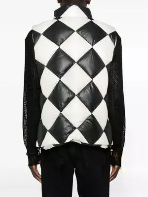THUG CLUB Check-print Puffer Gilet