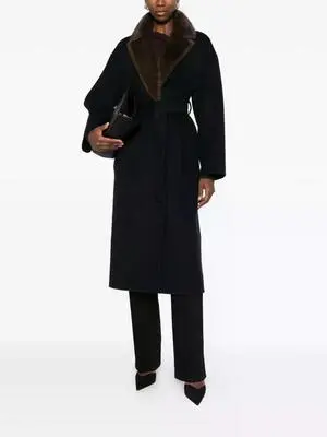 P.a.r.o.s.h Leak Fur-collar Belted Coat