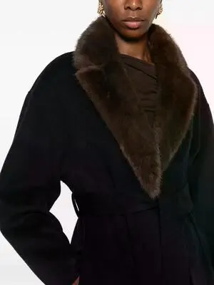 P.a.r.o.s.h Leak Fur-collar Belted Coat