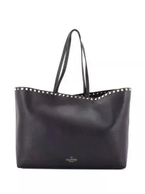 VALENTINO Rockstud Shopper Leather Large Tote Bag