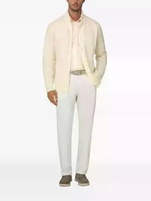 Boggi Milano Cardigan Roll-neck Jumper In Cashmere-wool - Neutrals