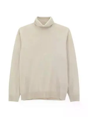Boggi Milano Turtleneck Jumper In Cashmere - Neutrals