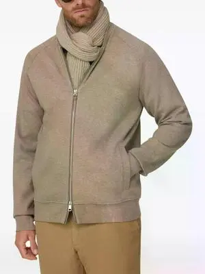 Boggi Milano Full-zip Sweatshirt In Scuba Cotton Blend Mélange