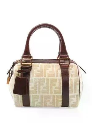 Fendi 2010s Mini Zucca Boston Tote Bag - Neutrals