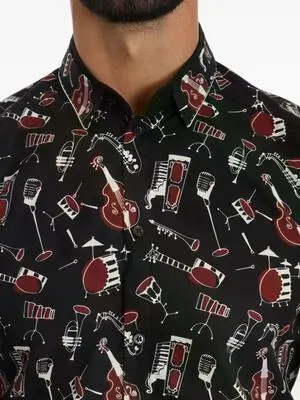 Dolce & Gabbana Musical-instrument-print Cotton Shirt