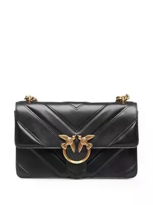 Pinko Medium Love Bag One Light Chevron Nappa Leather Crossbody Bag