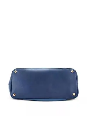 Prada Bicolor Double Zip Lux Saffiano Leather Medium Tote Bag