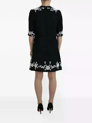 Dolce & Gabbana Floral-embroidered Dg Logo Dress