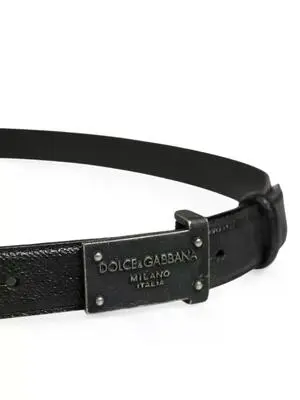 Dolce & Gabbana Logo-plaque Leather Belt