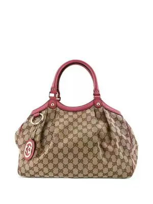 Gucci Sukey Gg Canvas With Leather Medium Tote Bag - Pink