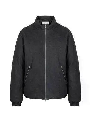 JIL SANDER Zip-up Wool Jacket - Grey