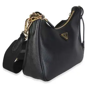 Prada Saffiano Re-edition 2005 Shoulder Bag - Black
