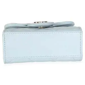 Chanel Light Quilted Lambskin Top Handle Clutch With Chain