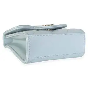 Chanel Light Quilted Lambskin Top Handle Clutch With Chain