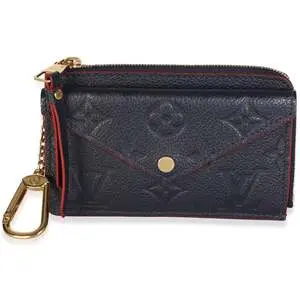 LOUIS VUITTON Marine Rouge Monogram Empreinte Recto Verso Card Holder - Blue