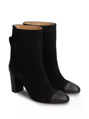 ODISSI Panelled Leather Ankle Boots - Black
