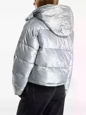Karl Lagerfeld Metallic-effect Hooded Puffer Jacket