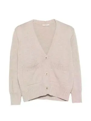 INTRECCI V-neck Patch-pocket Cardigan - Neutrals