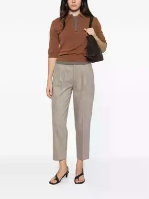 PT TORINO Pleated Wool Trousers - Neutrals