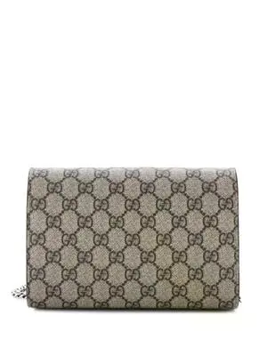 Gucci Dionysus Chain Wallet Gg Coated Canvas Small Crossbody Bag - Brown