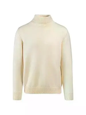 Add Ribbed-trim Turtleneck Sweater - Neutrals