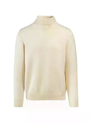 Add Ribbed-trim Turtleneck Sweater - Neutrals