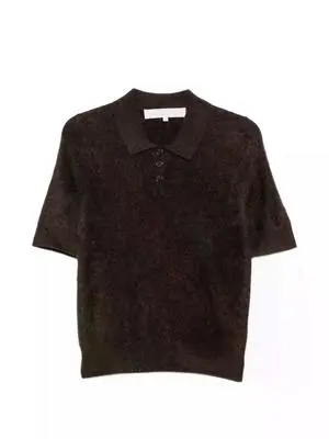 ABSOLUT CASHMERE Margot Button-up Polo Sweater - Brown