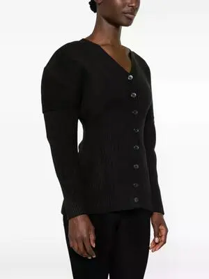 LA PISCINE Ribbed-knit V-neck Jacket