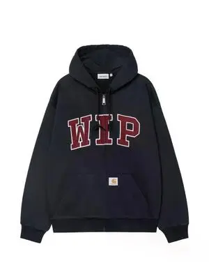 Carhartt Work In Progress Logo-appliqué Zip-up Hoodie - Black