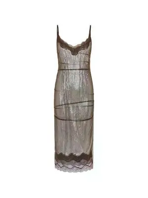 16Arlington Andrea Lace-trimmed Sequin-embellished Midi Dress