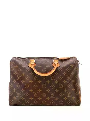 LOUIS VUITTON Speedy Handbag Monogram Canvas 35 Satchel - Brown