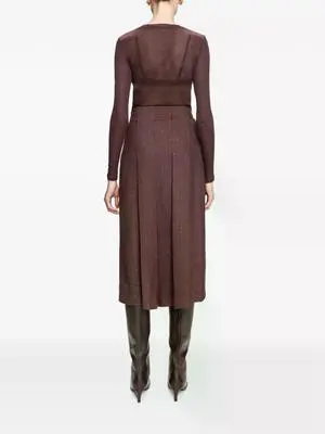 NISSA High-rise Wool-blend Midi Skirt