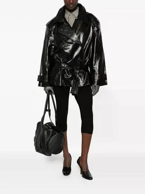 LA PISCINE Double-breasted Belted Jacket