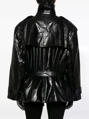 LA PISCINE Double-breasted Belted Jacket