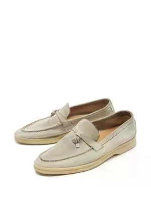 Loro Piana Summer Walk Charms Loafers - Grey