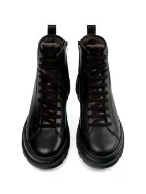 Camper Brutus+ Lace-up Leather Biker Boots