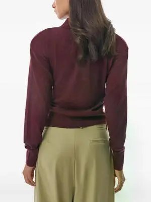 MEGUSTA Padded Knit Polo Sweater - Red