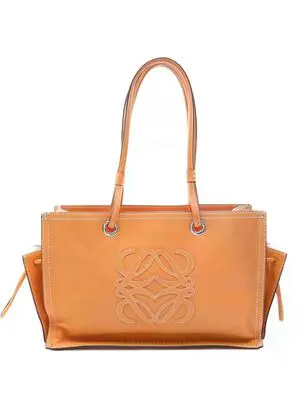 Loewe 2010s Anagram Leather Tote Bag - Orange