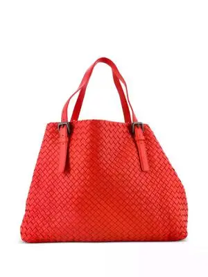 Bottega Veneta A-shape Intrecciato Nappa Large Tote Bag - Red