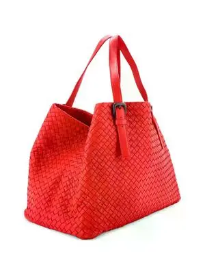 Bottega Veneta A-shape Intrecciato Nappa Large Tote Bag - Red