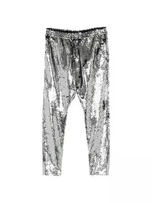 Balmain Sequin-embellished Drawstring Trousers - Silver